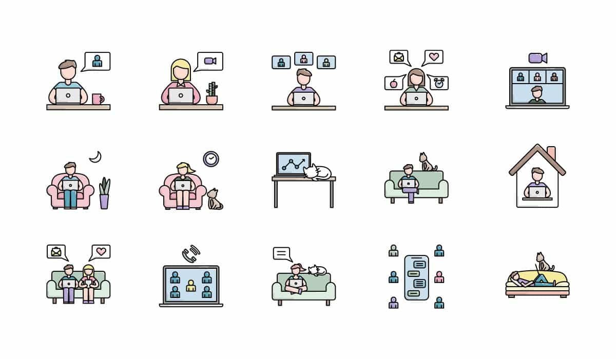 Work from Home (WFH) Icon | Vintagio Design