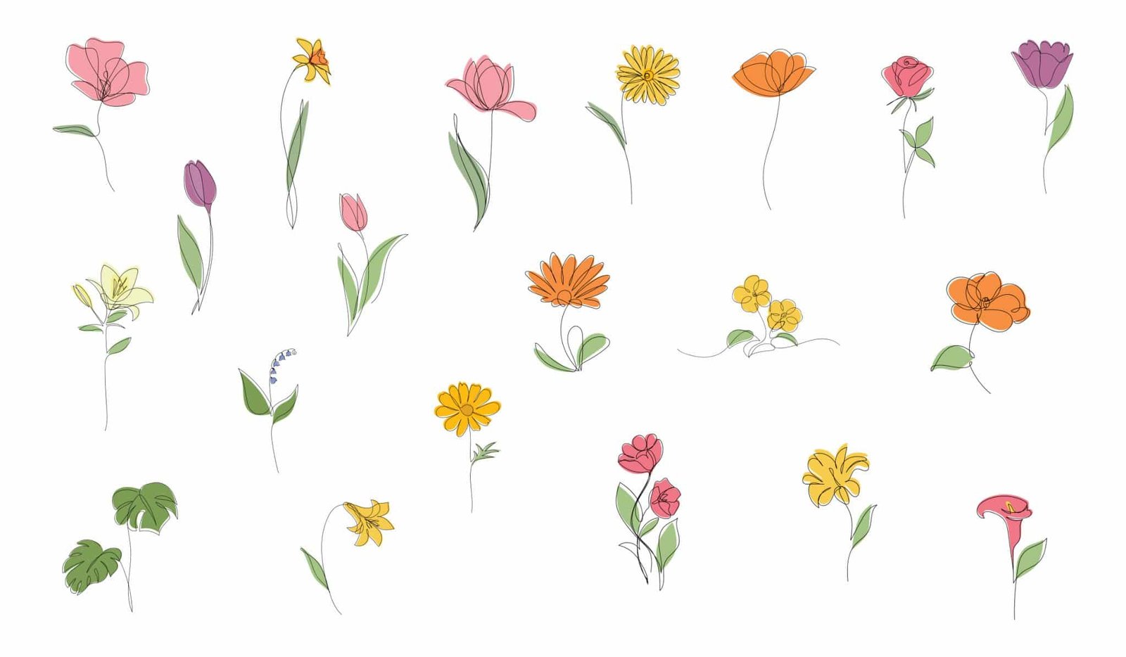 Line Art Flower | Vintagio Design