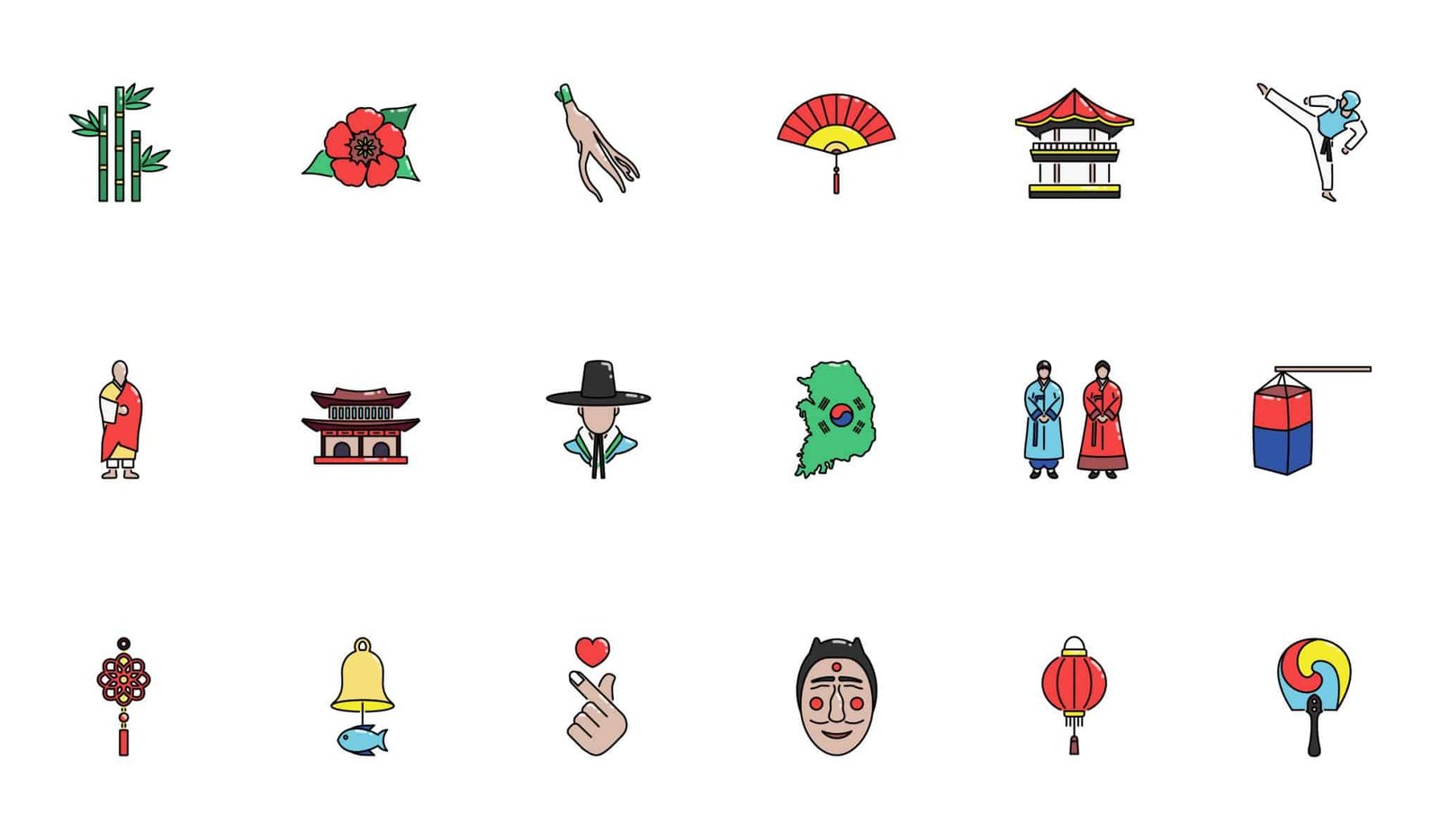 South Korean Culture Icon | Vintagio Design